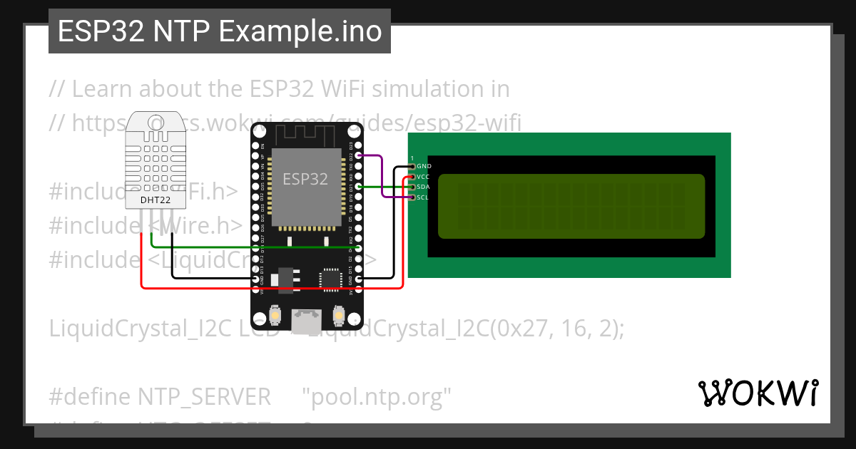 ESP32 NTP Example.ino Copy - Wokwi ESP32, STM32, Arduino Simulator