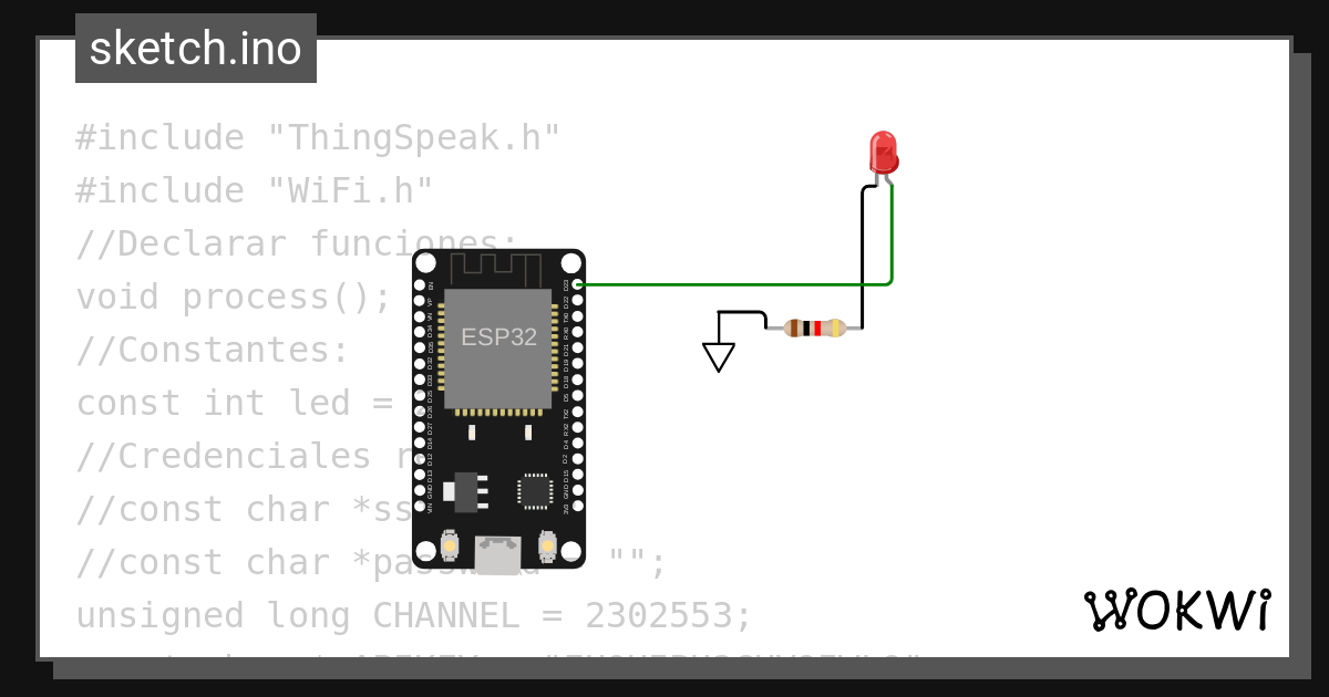 Ledthingspeak Wokwi Esp32 Stm32 Arduino Simulator