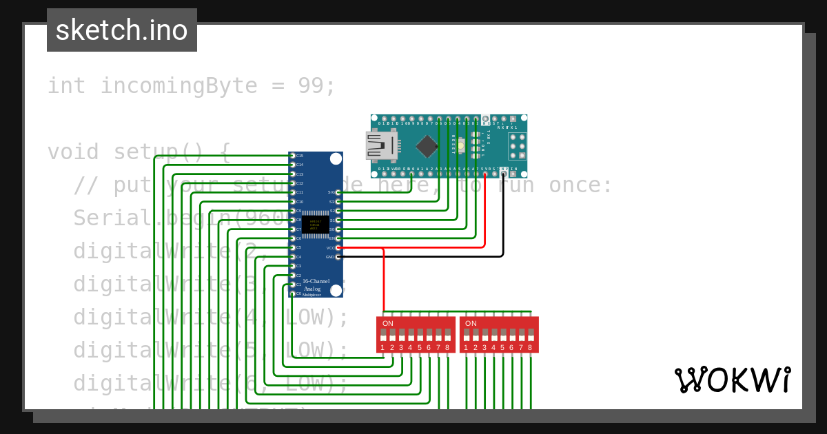 Mux Control Wokwi Esp32 Stm32 Arduino Simulator