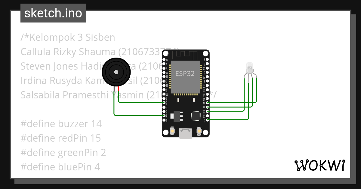 Kelompok 3 Ledc Buzzer And Led Wokwi Esp32 Stm32 Arduino Simulator
