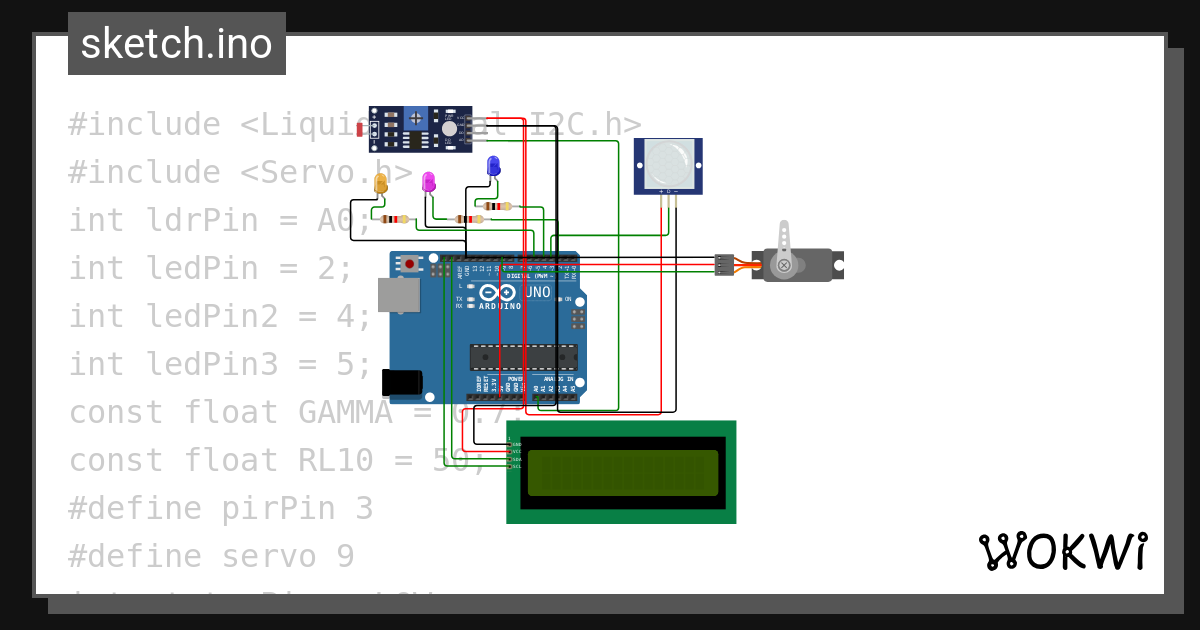 Sensor Ldr Dan Pir Dan Servo Copy 5 Wokwi Esp32 Stm32 Arduino 7958
