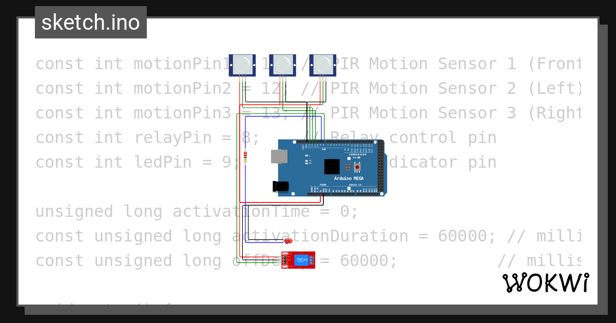 Motion Relay Wokwi Esp32 Stm32 Arduino Simulator 9351