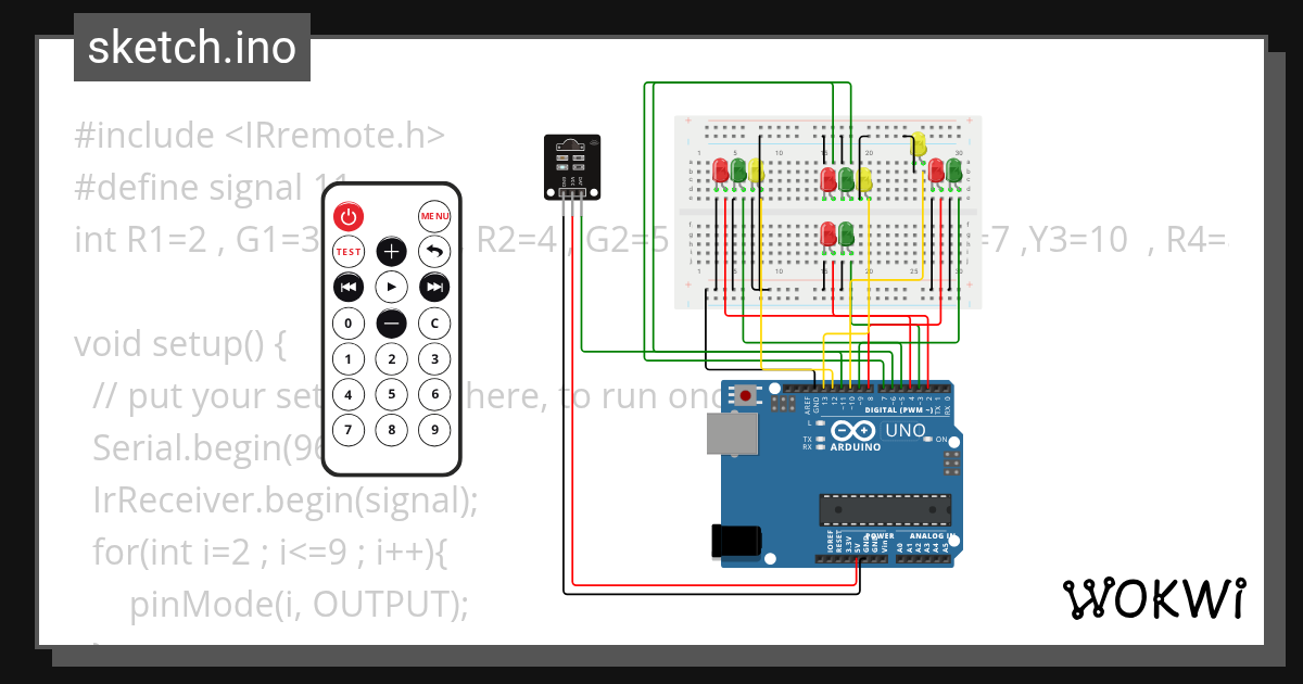 Traffic Lights Control using IR sensers Copy - Wokwi ESP32, STM32 ...