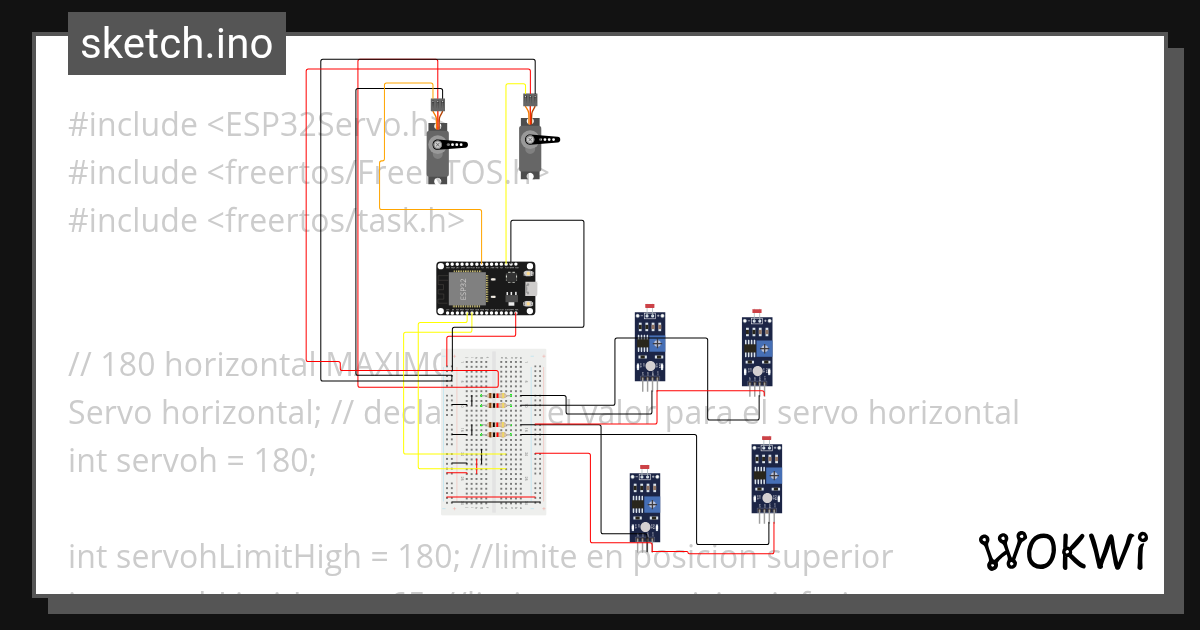 ESP32 Servo Motor LDR Copy - Wokwi ESP32, STM32, Arduino Simulator