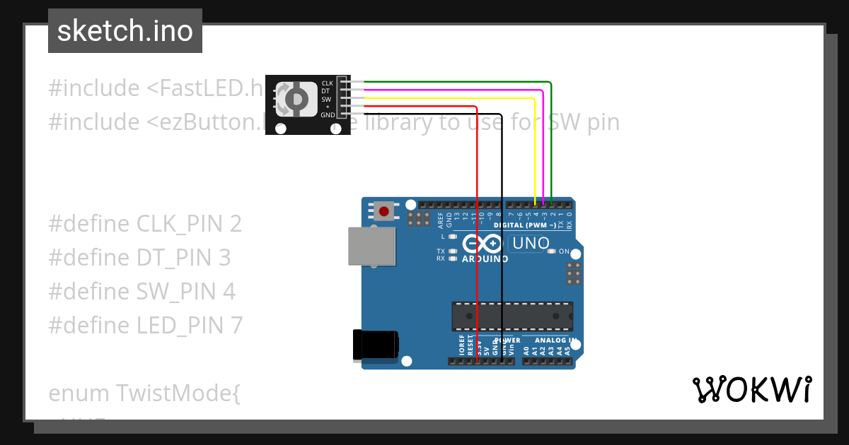 Rotary Encodeer - Wokwi ESP32, STM32, Arduino Simulator