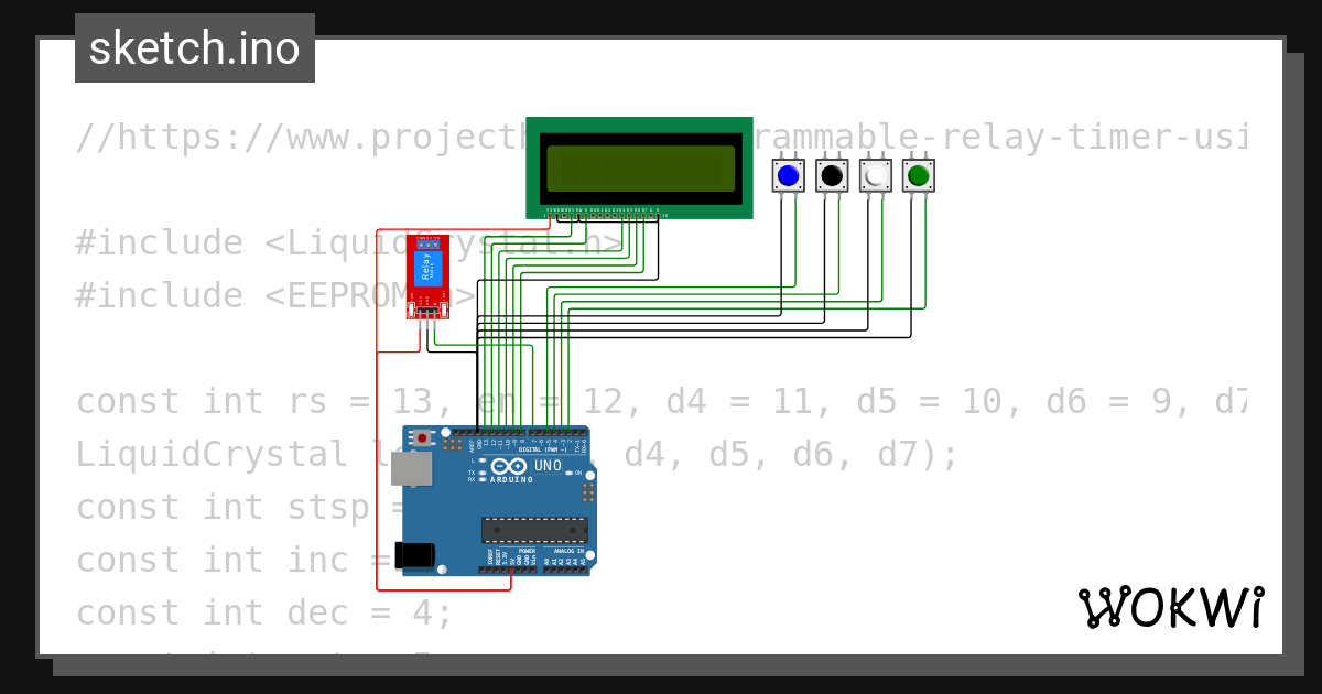 Programmable Relay Timer Wokwi Esp32 Stm32 Arduino Simulator