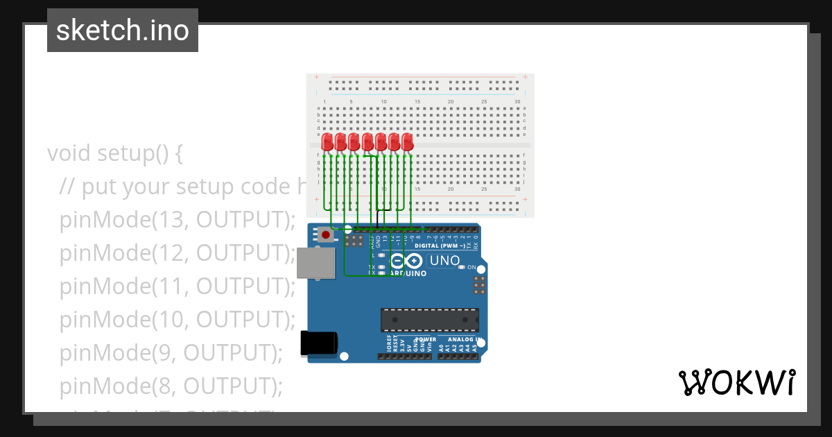 led Patterns - Wokwi ESP32, STM32, Arduino Simulator