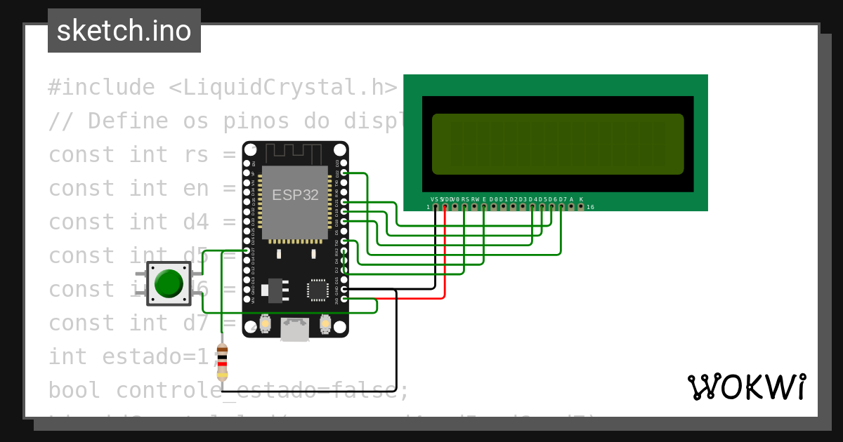Teste Acionamento De Lcd Wokwi Esp32 Stm32 Arduino Simulator 3935
