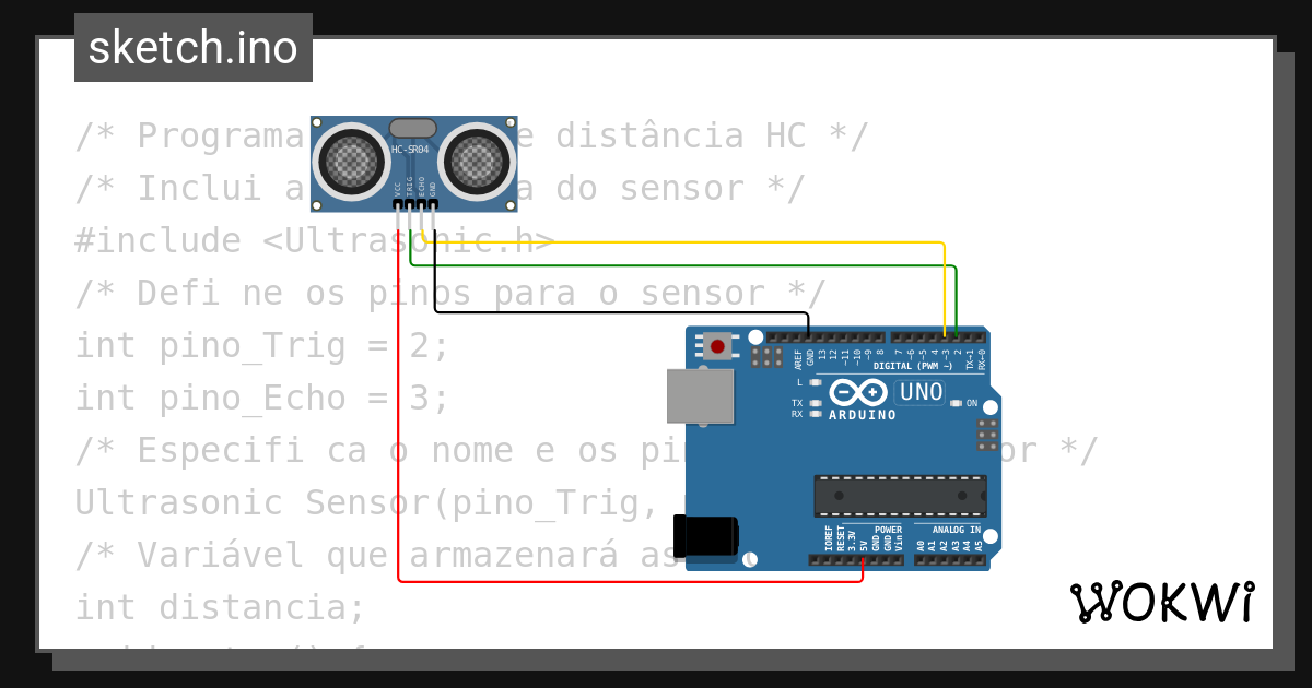 Sensor Ultrassônicotrena Digital Wokwi Esp32 Stm32 Arduino Simulator 9943