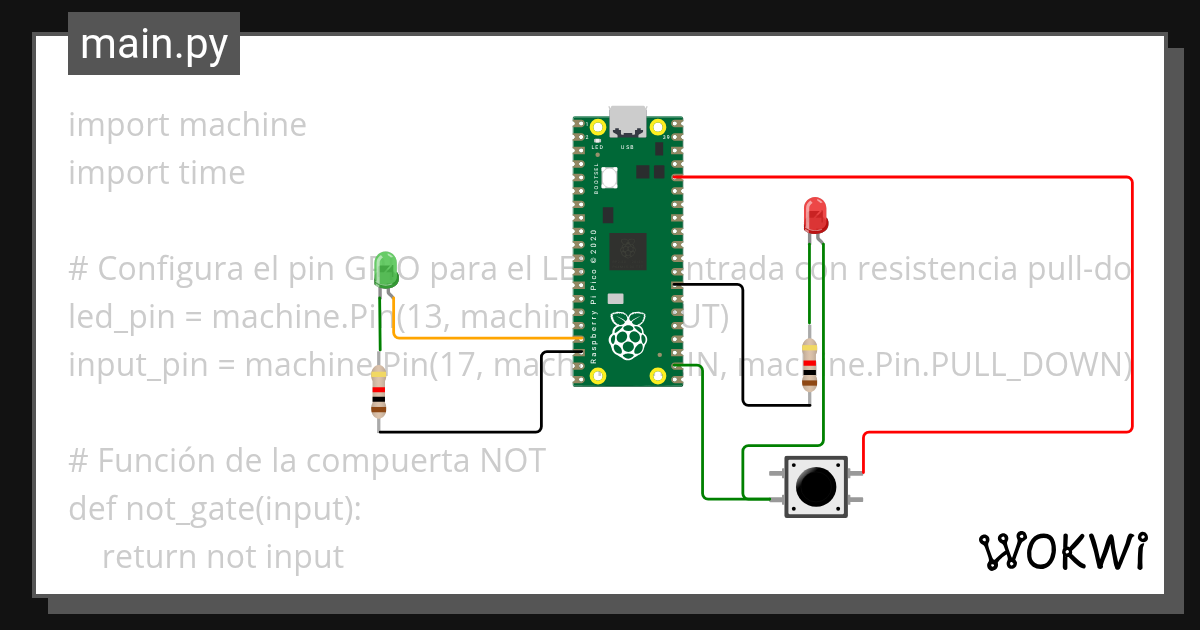 Compuerta_Not - Wokwi ESP32, STM32, Arduino Simulator