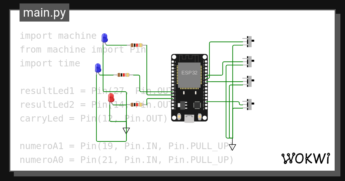 Sumador3numeros1bit Wokwi Esp32 Stm32 Arduino Simulator