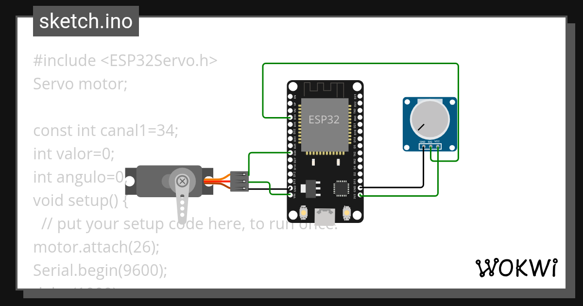 servomotor - Wokwi ESP32, STM32, Arduino Simulator servomotor - Wokwi ESP32, STM32, Arduino Simulator