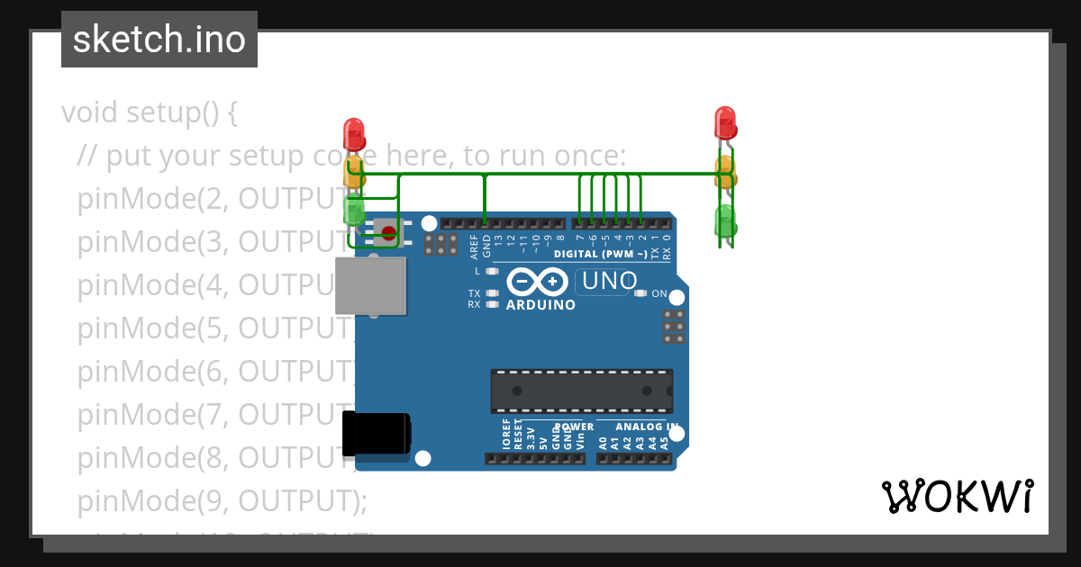 traffic light - Wokwi ESP32, STM32, Arduino Simulator