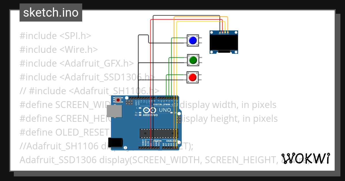 Oled Menu Ok Delay Template Wokwi Esp32 Stm32 Arduino Simulator