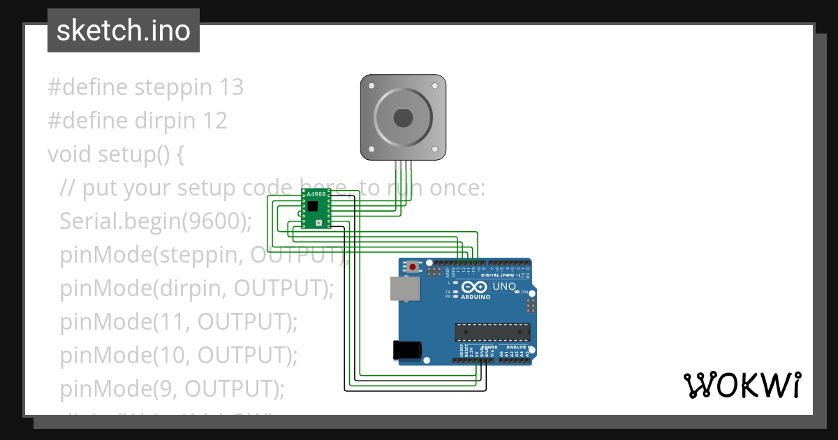 stepper example - Wokwi ESP32, STM32, Arduino Simulator