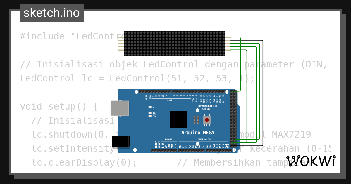 Dot Matric Wokwi Esp32 Stm32 Arduino Simulator 1322