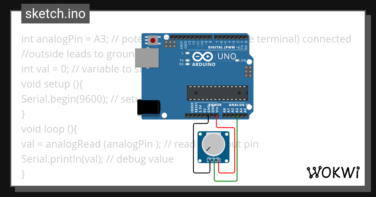 ADC Ejercicio 1 - Wokwi ESP32, STM32, Arduino Simulator