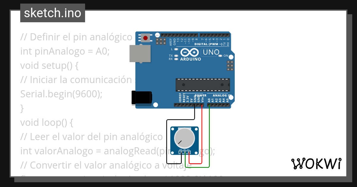 ADC Ejercicio 3 - Wokwi ESP32, STM32, Arduino Simulator