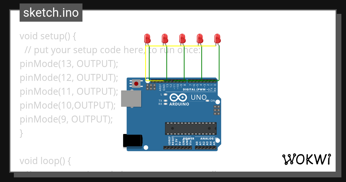 knight rider light - Wokwi ESP32, STM32, Arduino Simulator