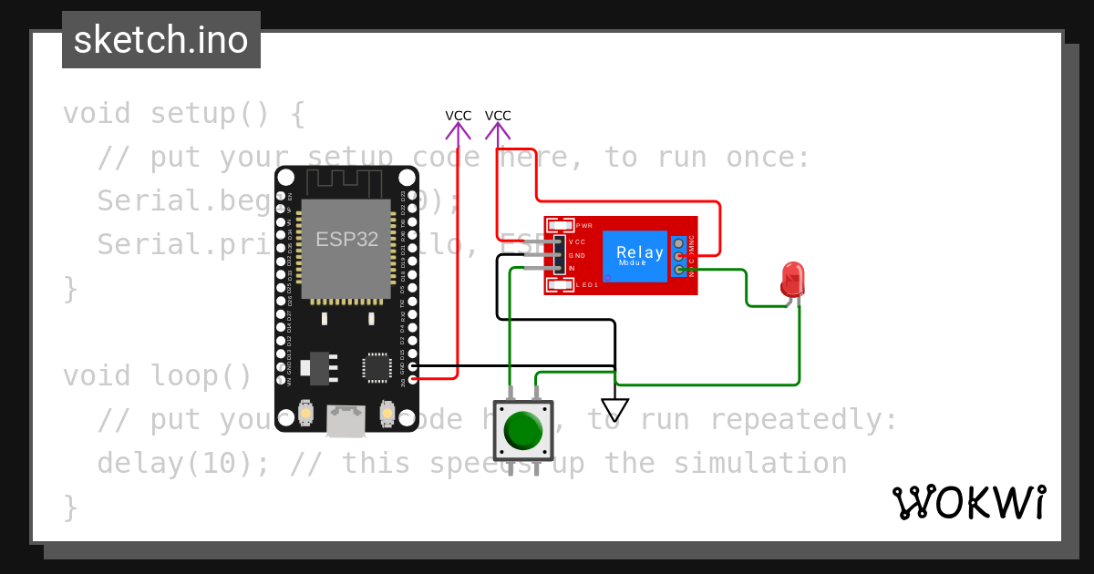 继电器测试 Wokwi Esp32 Stm32 Arduino Simulator