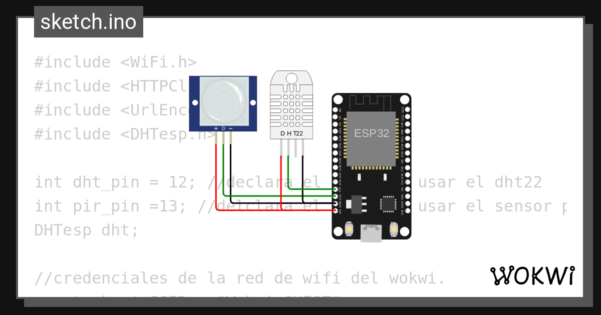 Sensor De Movimiento Pir Api Wokwi Esp32 Stm32 Arduino Simulator