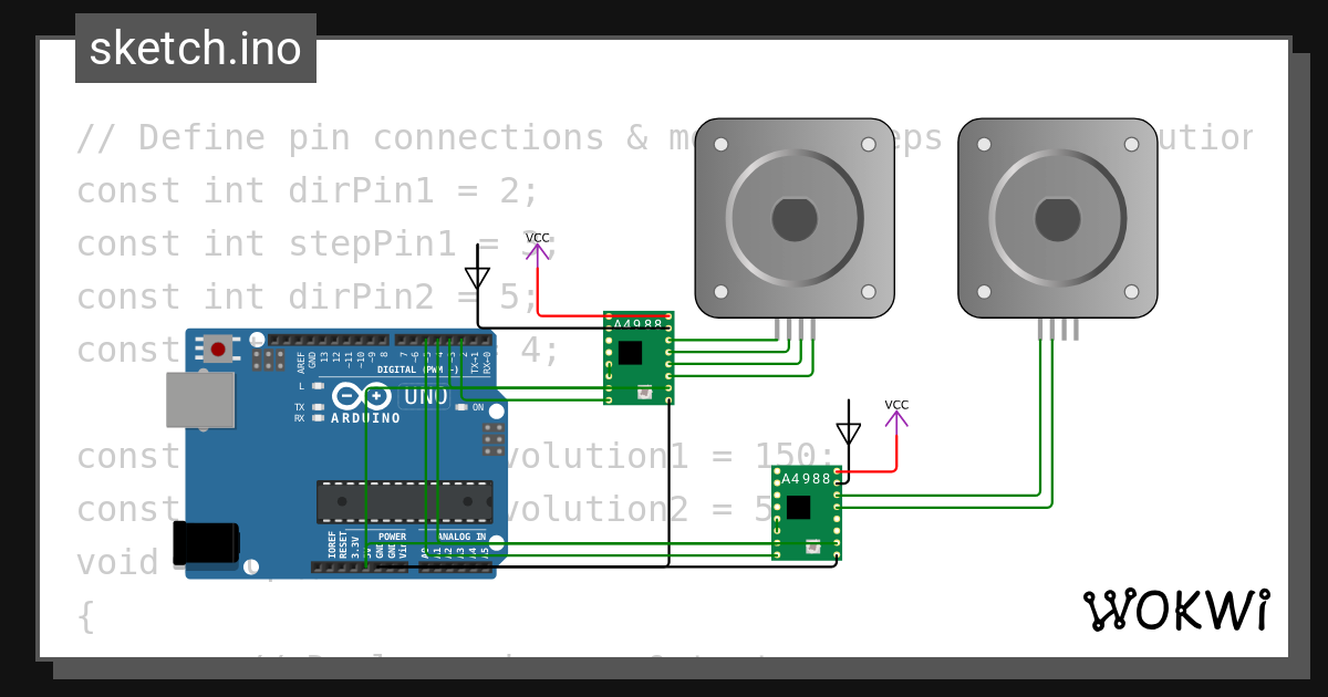 Stepper And A4988 Wokwi Esp32 Stm32 Arduino Simulator
