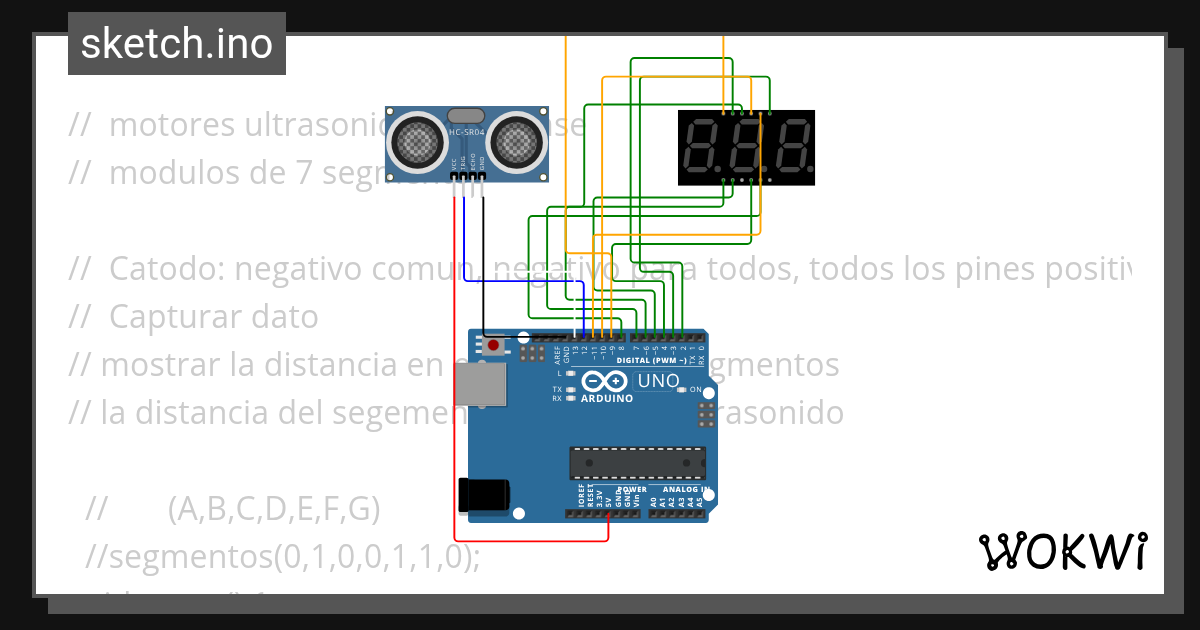 S9 clase con 7 segmento - Wokwi ESP32, STM32, Arduino Simulator
