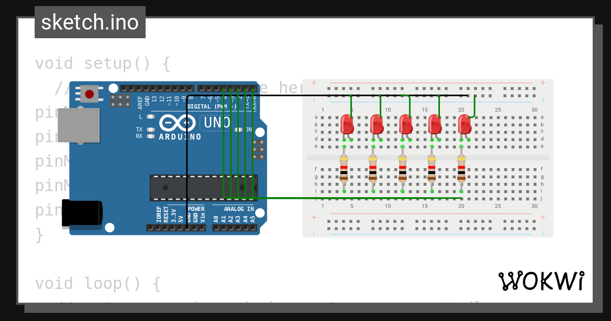 Rlampu Led Berjalan Wokwi Esp32 Stm32 Arduino Simulator