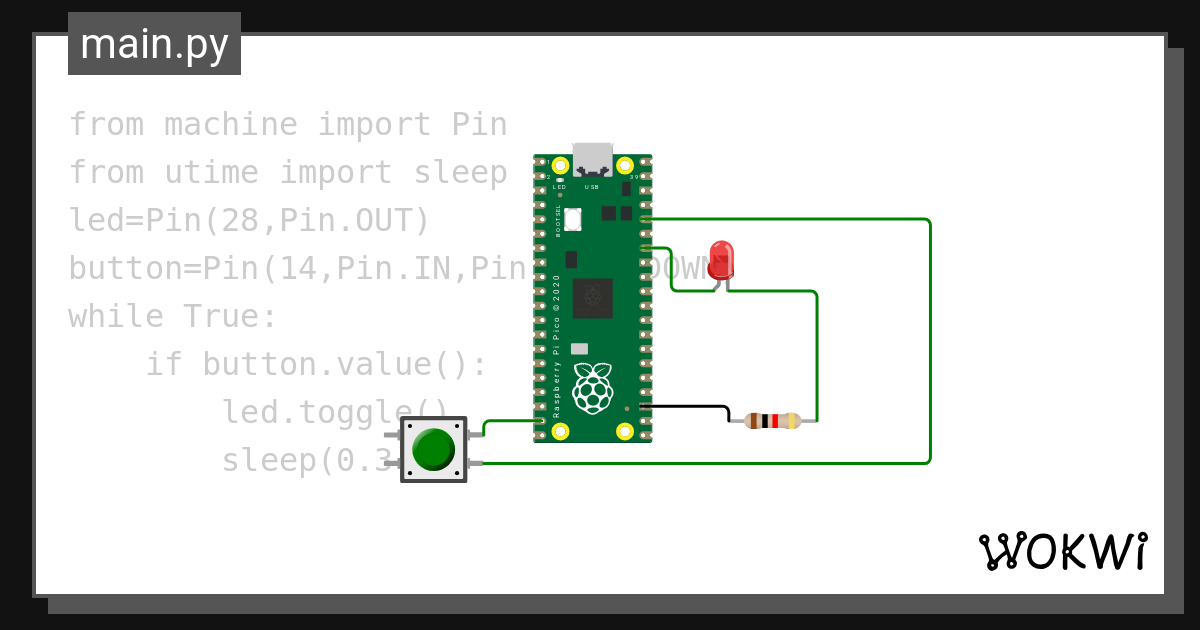 Push Button Toggle Wokwi Esp32 Stm32 Arduino Simulator