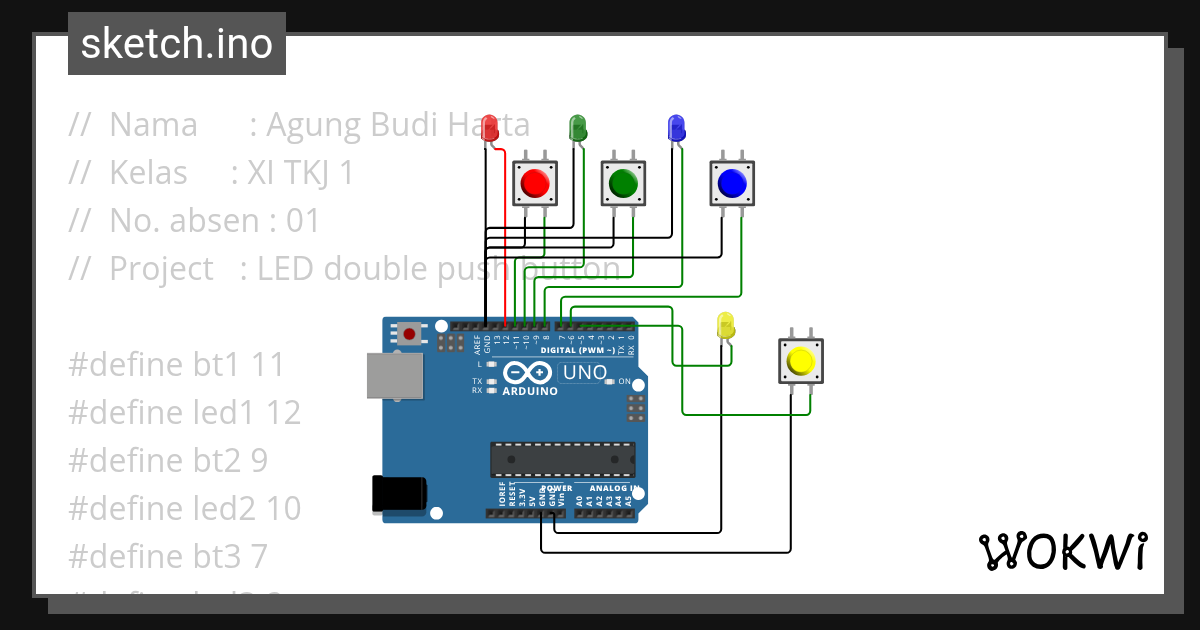 button led - Wokwi ESP32, STM32, Arduino Simulator