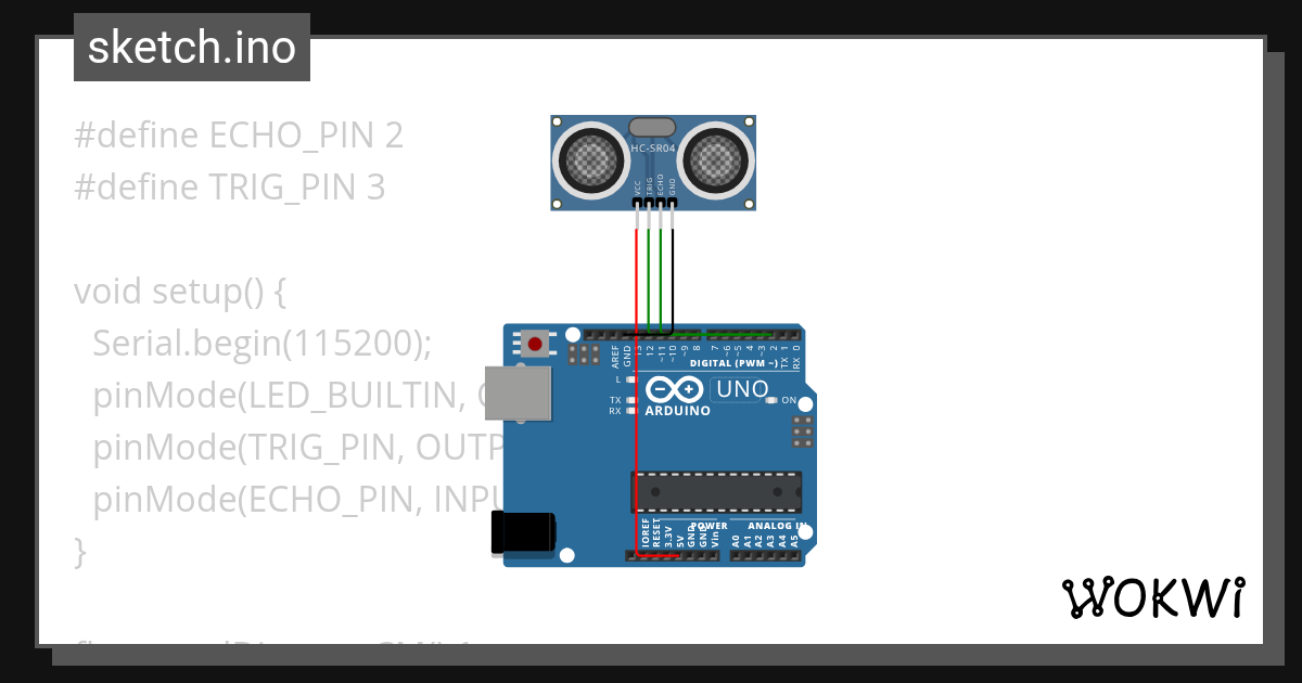 TUGAS SENSOR PIR JARAK CM TO METER - Wokwi ESP32, STM32, Arduino Simulator