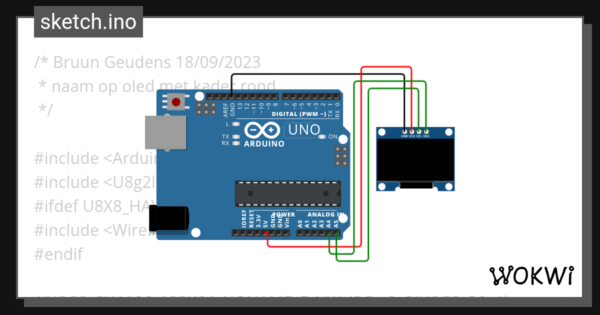 Naam Op Oled Met Kader Wokwi Esp32 Stm32 Arduino Simulator 4490