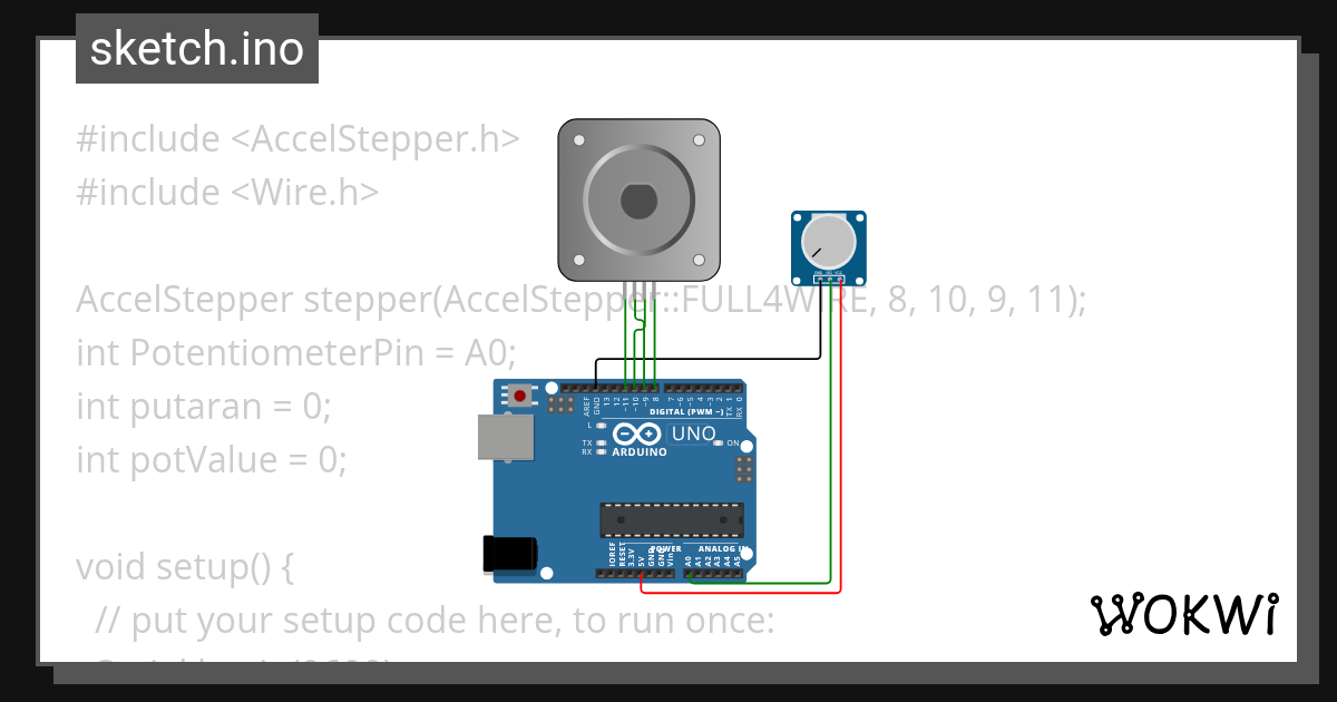 Stepper Potentiometer Wokwi Esp32 Stm32 Arduino Simulator 4040
