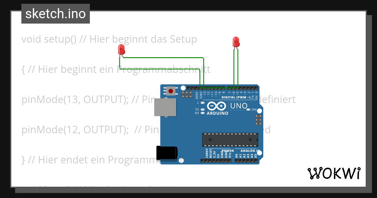 Blinker Schaltung ohne Ports Copy - Wokwi ESP32, STM32, Arduino Simulator