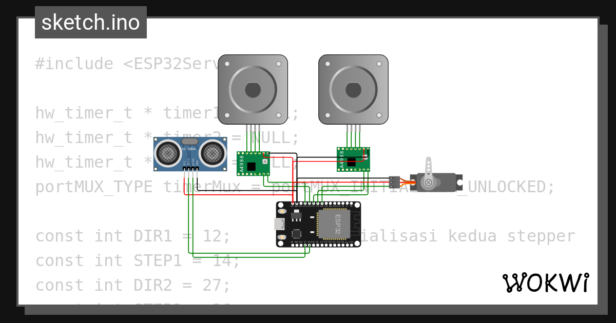 Steven Jones H2106653533pengendalian3motor Wokwi Esp32 Stm32 Arduino Simulator 7809