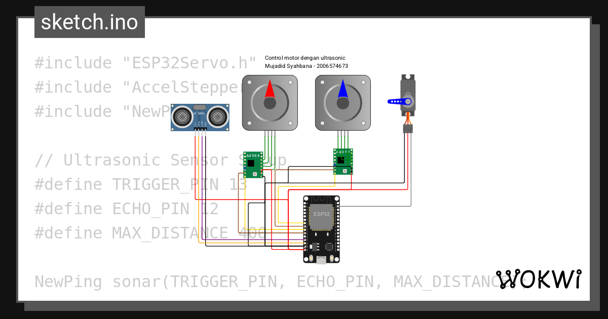 Control Motor With Ultrasonic Wokwi Esp32 Stm32 Arduino Simulator 4241