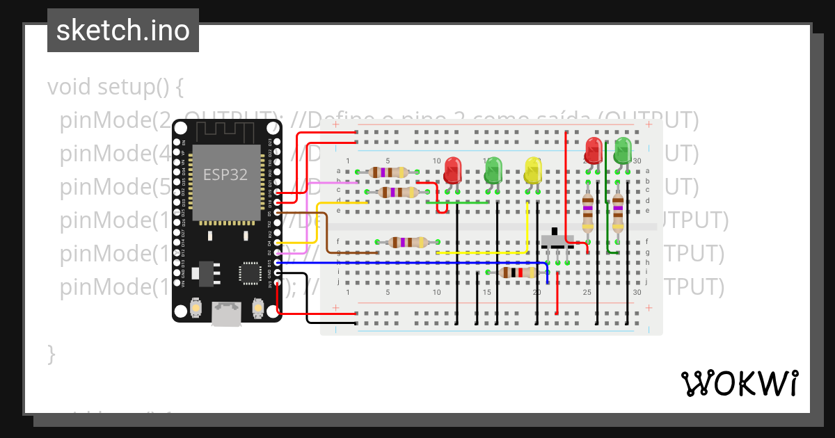 Acende e apaga - Wokwi ESP32, STM32, Arduino Simulator