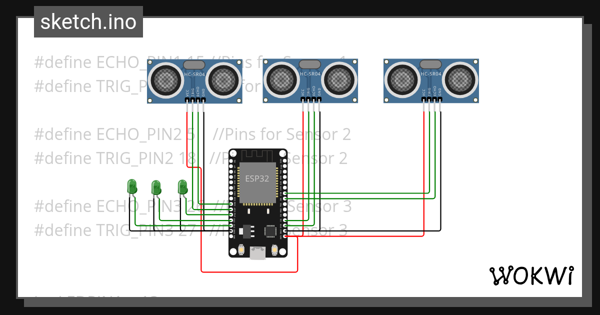 smart parking using ultrasonic sensor Copy - Wokwi ESP32, STM32, Arduino Simulator
