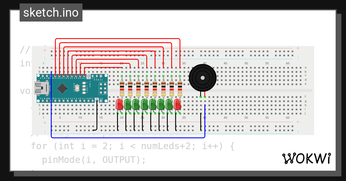 Leds Secuenciales Reducido Wokwi Esp32 Stm32 Arduino Simulator 1736