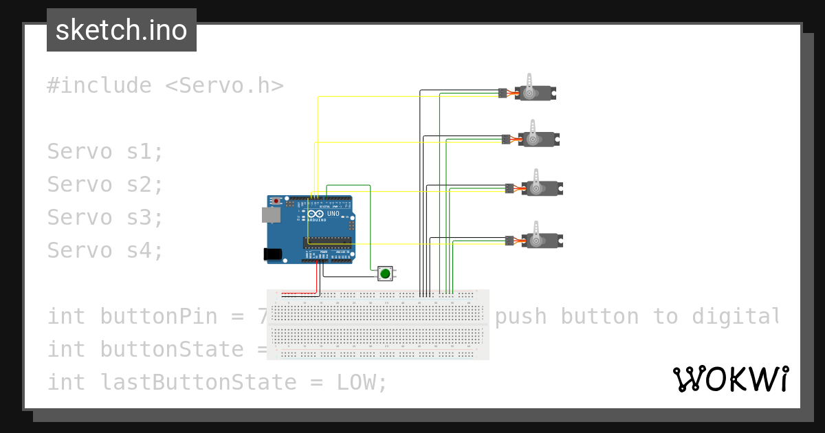 4 Motor 1 Push Wokwi Esp32 Stm32 Arduino Simulator 6028