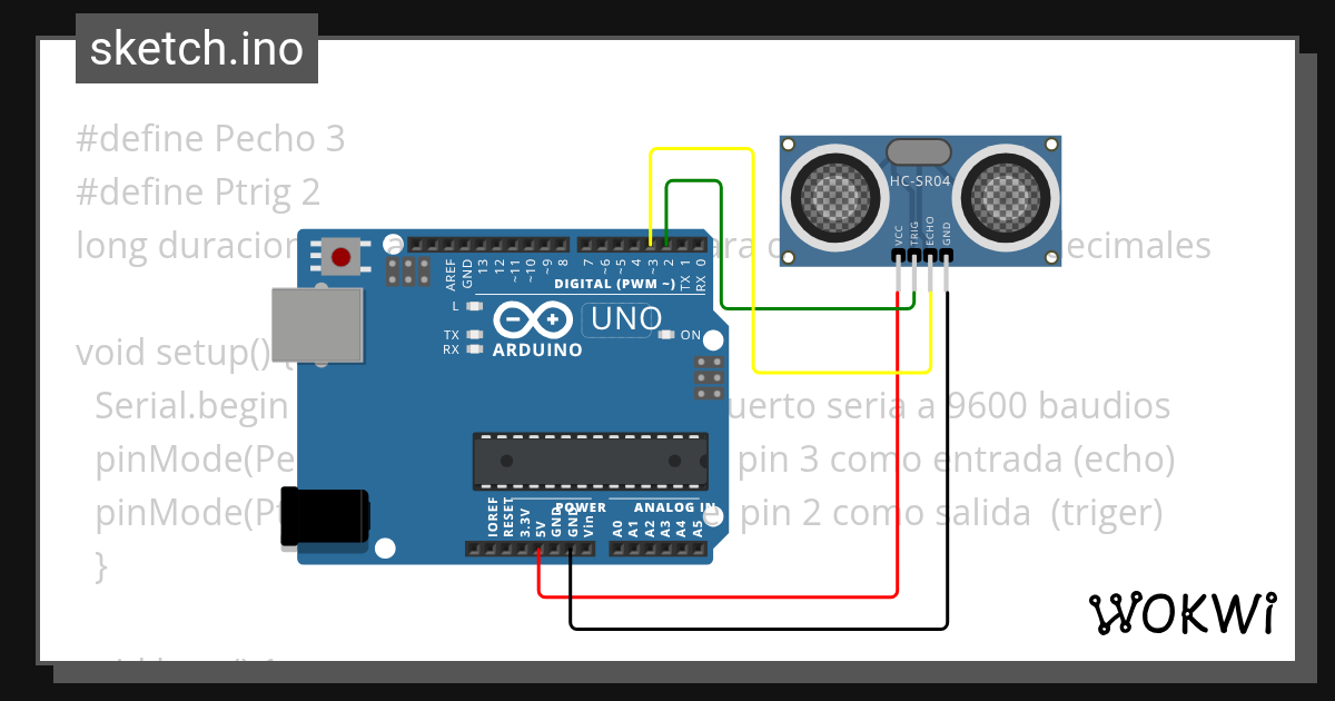 ULTRASONIDO - Wokwi ESP32, STM32, Arduino Simulator