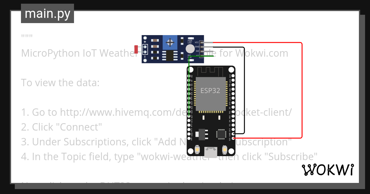 MQTT-Sensor - Wokwi ESP32, STM32, Arduino Simulator