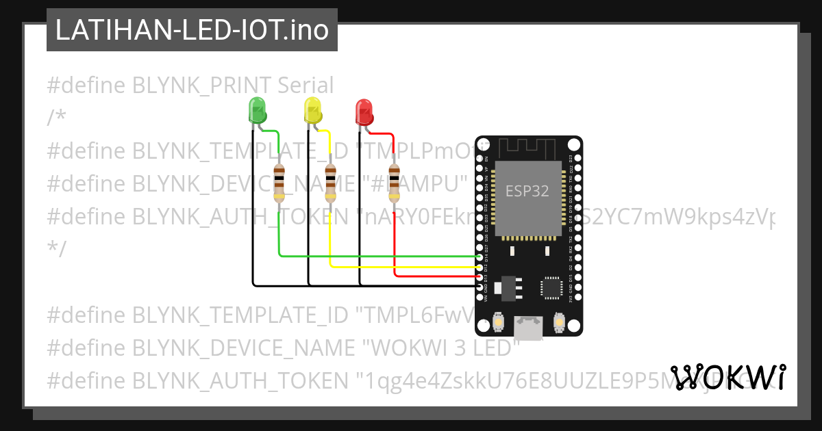 Blynk-3-LED Copy - Wokwi ESP32, STM32, Arduino Simulator