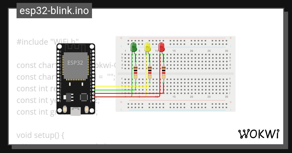 TRAFFIC LIGHT - Wokwi ESP32, STM32, Arduino Simulator