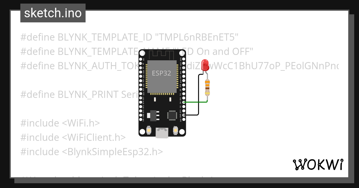 LED On and OFF - Wokwi ESP32, STM32, Arduino Simulator