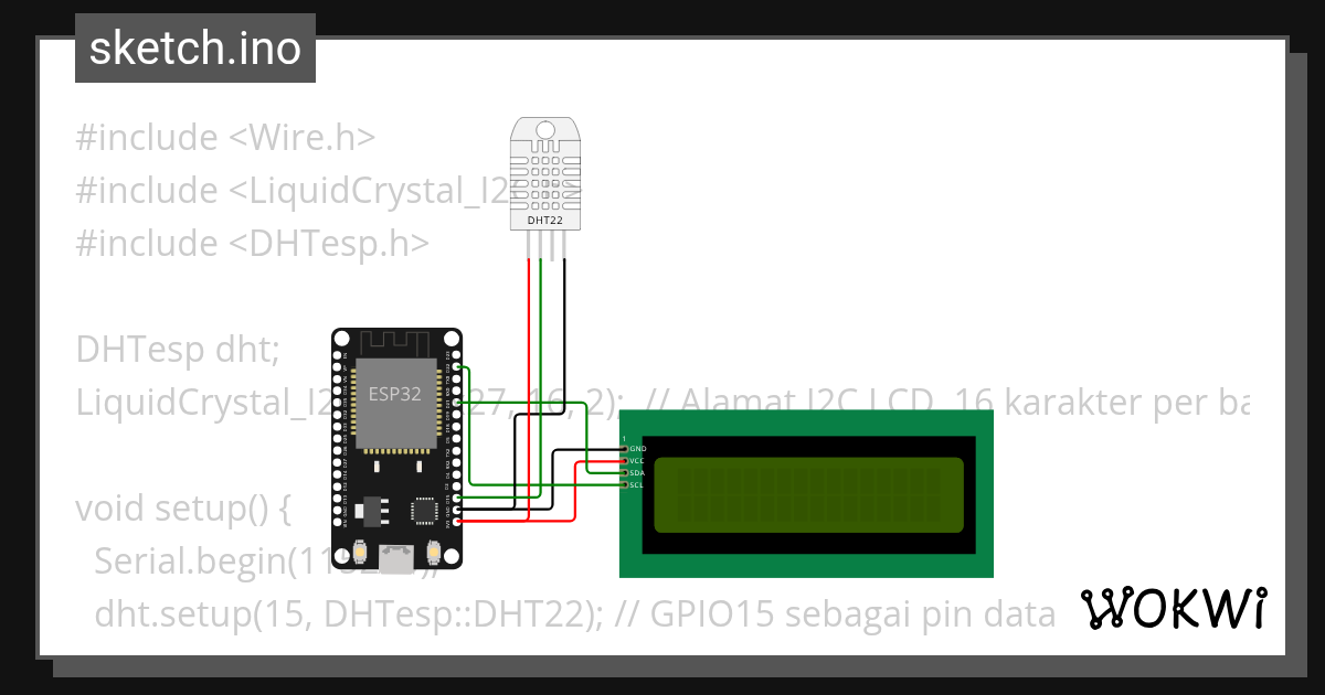 LCD DHT TEST Copy - Wokwi ESP32, STM32, Arduino Simulator