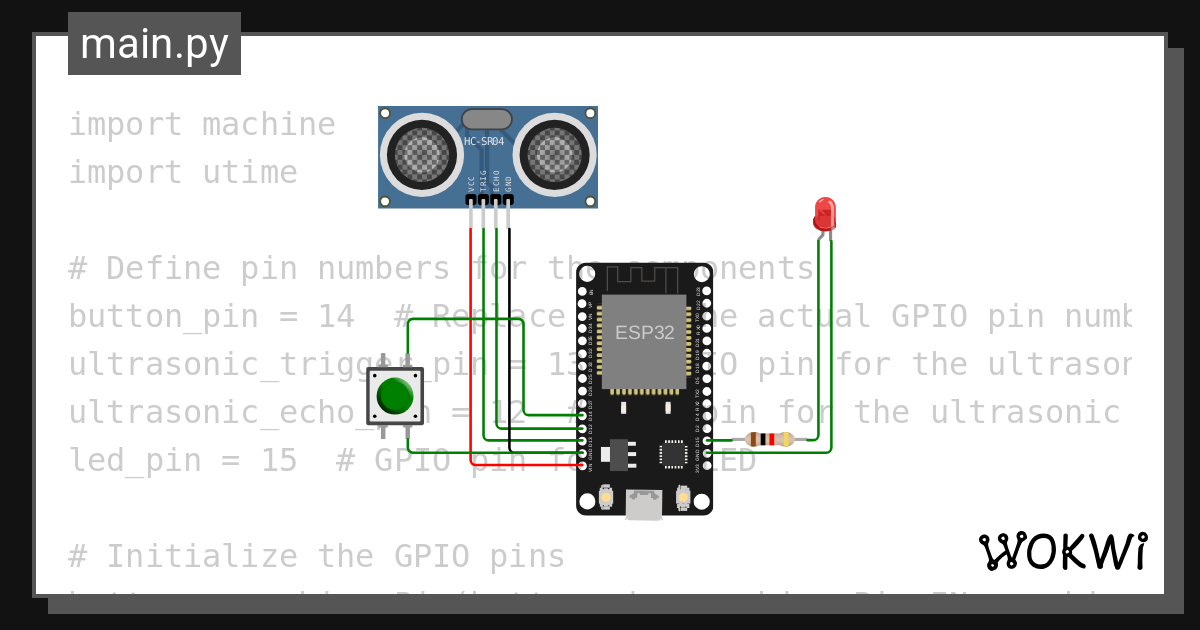 Ultrasonic Wokwi Esp32 Stm32 Arduino Simulator 8104