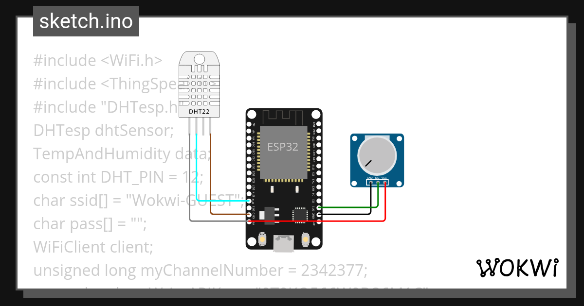 Esp32 To Thingspeak Wokwi Esp32 Stm32 Arduino Simulator
