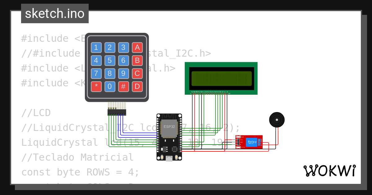 Fechadura Eletrônica Wokwi Esp32 Stm32 Arduino Simulator 3838