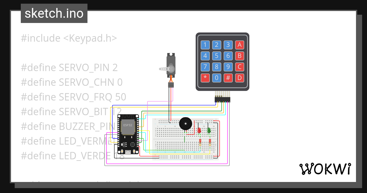 Porta de teclado - Wokwi ESP32, STM32, Arduino Simulator